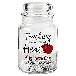 Personalization Universe Inspiring Teacher Personalized Glass Candy Jar