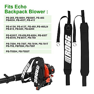 RO6G Set of 2 C061000111 Backpack Blower Straps/Harness for Leaf Blower Shoulder Strap Echo PB-500 PB-265LN PB-403H PB-413H PB-460 PB-610 PB-620 PB-650 PB-755 Fits C061000110-2 Pack