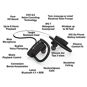 AVAZI Wireless Earbuds, Premium Quality Sport IPX7 Waterproof Wireless Sport Bluetooth Headphones, Richer Bass HiFi Stereo in-Ear Earphones, 7-9 Hrs, for Kindle, Running, Gym w/Noise Cancelling Mic