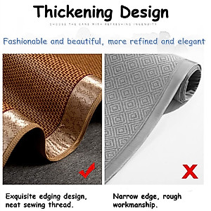 Foldabl Summer Mattress, Double-Sided Home Quick Cooling Textile Rattan Mat Soft Latex on The Back Summer Bed Cover (King)