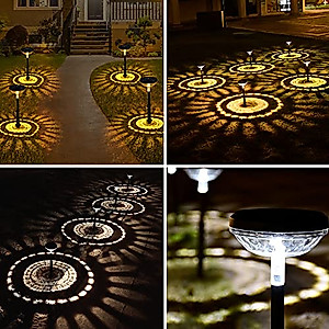 FEELIGHT Solar Pathway Lights, Garden Lights Solar Powered Waterproof IP67, Bright LED Solar Outdoor Landscape Lighting Solar Pathway Lights for Walkway Yard Backyard Lawn Landscape Decorative