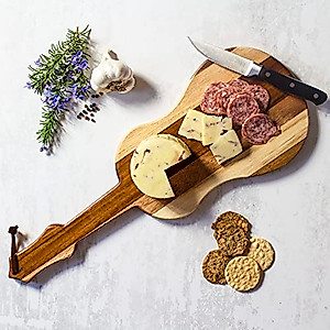 Rock & Branch Series Shiplap Ukulele Shaped Wood Serving and Cutting Board | Great for Wall Art