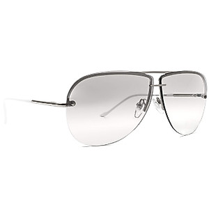 NYS Collection Aviator Sunglasses Women Men Classic 100% UV400 Protection (Silver Frame-Clear Gradiant Lens)