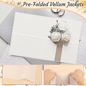 VOISEN 90Pcs Vellum Paper, Printable Vellum Jackets Translucent Vellum Paper 8.5 x 11 Inch Vellum Paper Wraps for Wedding Birthday Invitations Scrapbook Project (90Pcs)