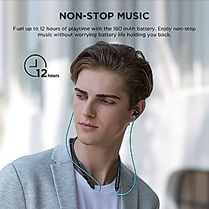 1MORE omthing Wireless Headphones, Bluetooth 5.0 Neckband Headphones,Earphones with Microphone for Sports, Premium Sound, 12H Playtime, Blue