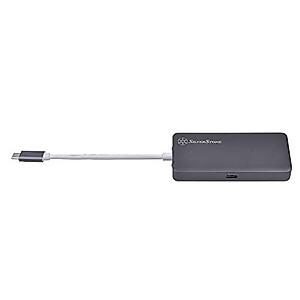 Silverstone SST-EP14C - USB 3.1 Type-C Gen1 to HDMI (res. up to 4096 x 2160 @ 30Hz), 3X USB 3.1 Gen 1 Type-A, 1x USB 3.1 Gen 1 Type-C (PD 2.0 Charging), Charcoal