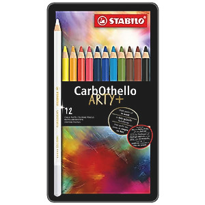 Chalk-Pastel Pencil - STABILO CarbOthello - ARTY+ - Tin of 12 - Assorted Colors