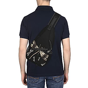 Dragonfly Sling Bag Crossbody Bag Womens Shoulder Backpack Casual Backpack Chest Daypack Cute Bag