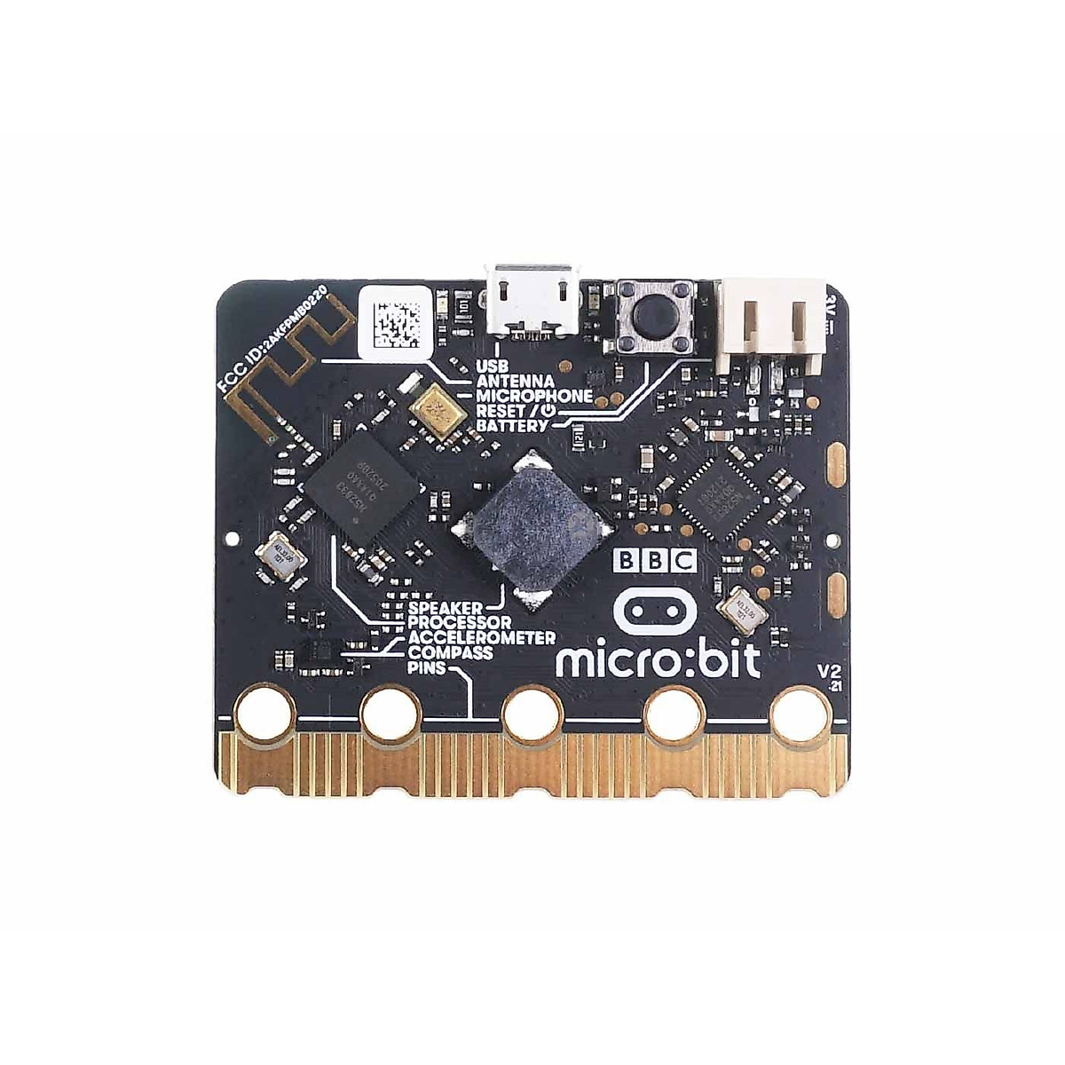 Seeed Studio BBC Micro:Bit V2.2 Development Board - Card Size MCU with Onboard Speaker, Accelerometer, MEMS Microphone, 2.4GHz Radio/BLE 5.0 for DIY Digital Games, Interactive Projects, and Robotics.