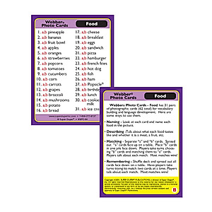 Super Duper Publications | Webber® Food Photo Flash Card Deck | Educational Learning Resource for Children