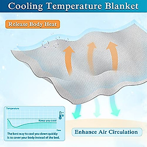 Kpblis Cooling Bamboo Blankets for Hot Sleepers, Lightweight Summer Big Cool Blankets Queen Size, Thin Bamboo Extra Cool Throw Blankets for Hot Flashes (79x91 inches, Light Grey)