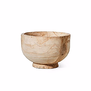 Serene Spaces Living 11" Paulownia Wood Round Bowl, Handmade Wooden Decorative Bowl Fruit Basket for Décor, Parties, Wedding Centerpiece, Floral Arrangements, 7" Tall and 11" Diameter