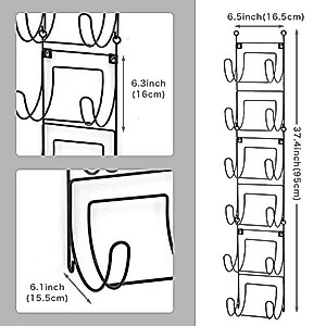 EZOWare 6 Wine Bottle Wall Mounted Metal Holder Rack, Detachable Multipurpose 6 Level Towel Storage Organizer Shelf