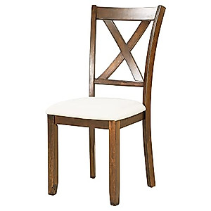 WOZNLA 6-Piece Farmhouse Rustic Dining Table Set - Rectangular Wood Table and Chairs with Padded Seats - Perfect Family Kitchen Furniture for Gatherings and Meals