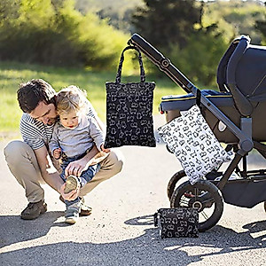 3pcs Waterproof Reusable and Washable Wet Dry Bag Baby Clothes Diaper Stroller Water Resistant Swimsuit Travel Toiletries Pouch Yoga Gym Laundry Shoe Beach Electronic Product Small Medium Large Cat