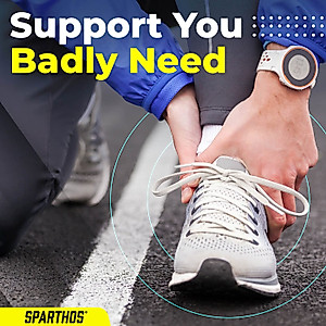 Sparthos Lace Up Ankle Brace - Adjustable Support for Running, Basketball, Volleyball - for Injury Recovery and Sprains - Compression Stabilizer Braces - For Men & Women (Gray - Large)