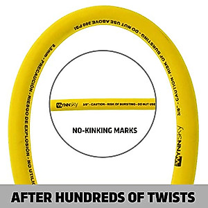 WYNNsky Hybrid Lead in Air Hose 3/8" X 30"(1/4 in. MNPT Ball Swivel x 1/4 in. FNPT Ends) 300 PSI Max Working Pressure, Heavy Duty Air Compressor Hose