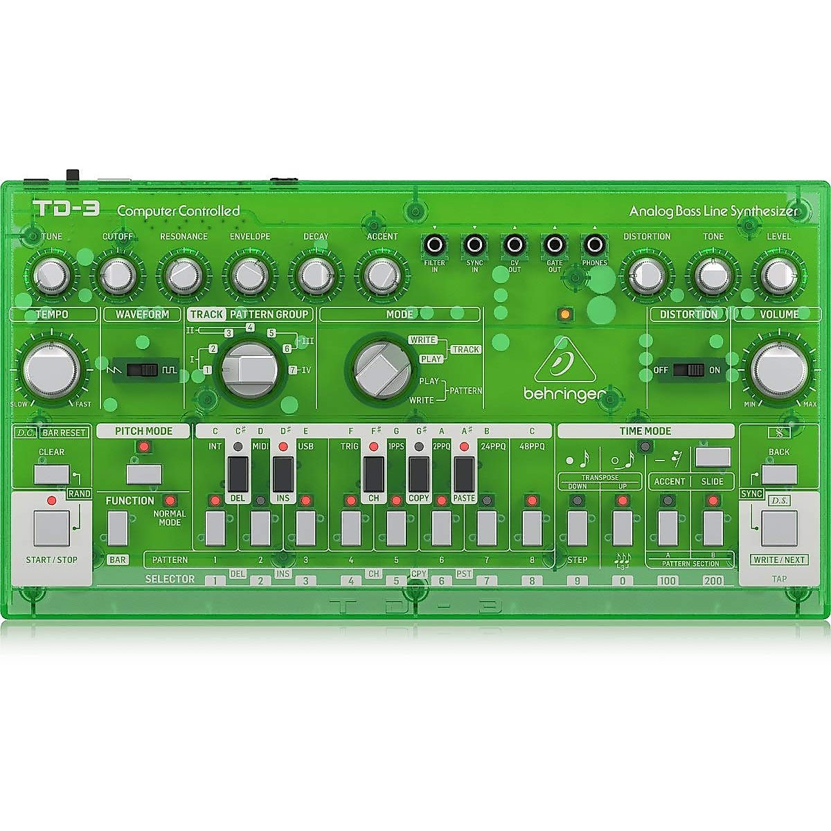 Behringer TD-3-LM Analog Bass Line Synthesizer with VCO, VCF, 16-Step Sequencer, Distortion Effects and 16-Voice Poly Chain