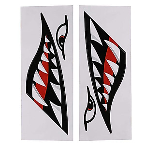 Wbestexercises Shark Teeth Mouth Stickers,2pcs Waterproof DIY Funny Shark Teeth Mouth Sticker Decal Car Kayak Boat Truck Decoration