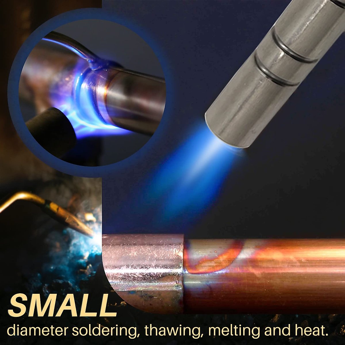 Propane Torch Head, Trigger Start Propane Gas Torch Kit with Self Ignition & Adjustable Knob, Pencil Flame Welding Torch Fuel by Propane Gas（CSA Certified)