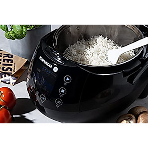 Reishunger Digital Rice Cooker and Steamer, Black, Timer - 8 Cups - Premium Inner Pot, Multi Cooker with 12 Programs & 7-Phase Technology for Brown Rice, Soups, Grains, Oatmeal & more - 1-8 People
