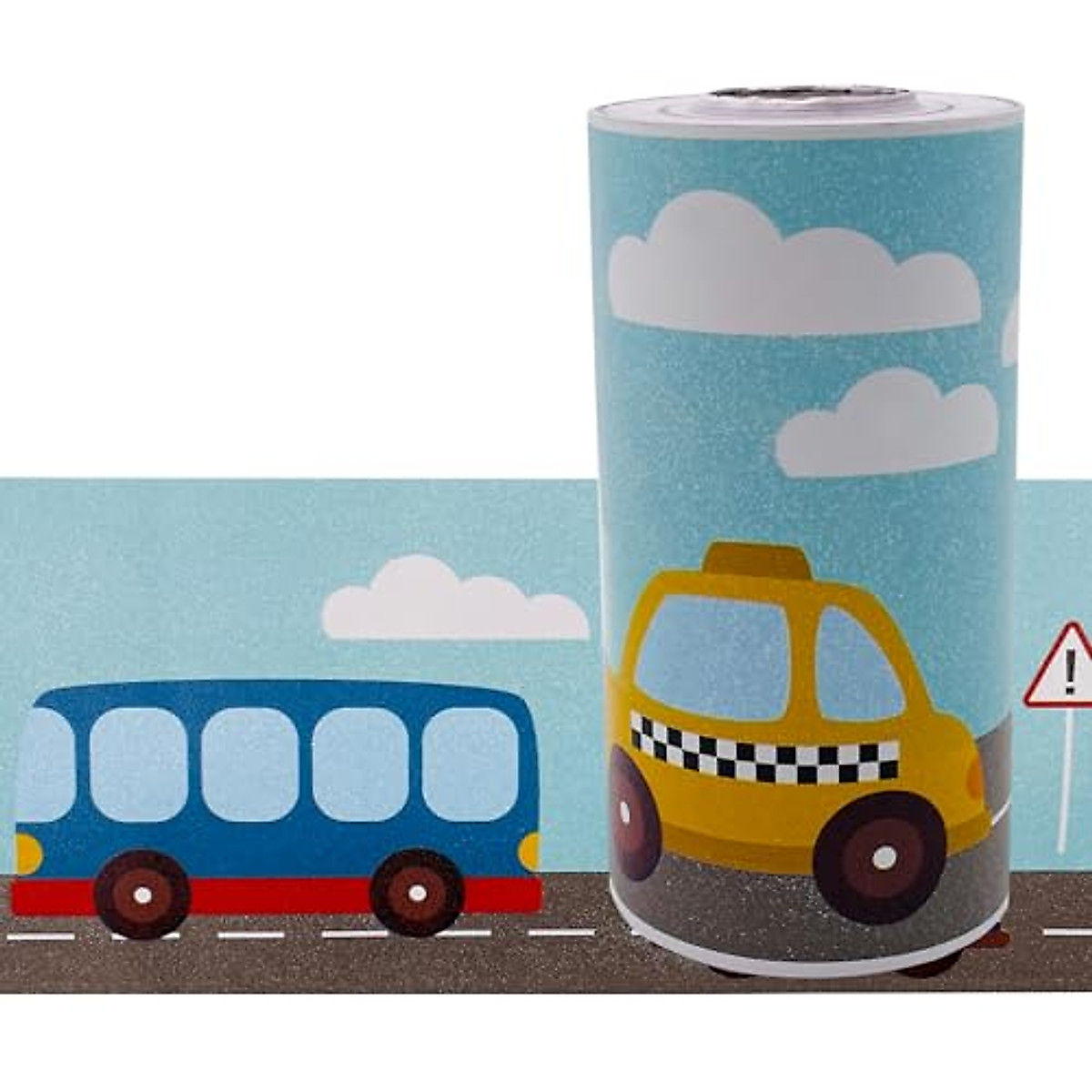 Yifely Traffic Car Wallpaper Border Self-Adhesive Wall Decor Sticker for Kids Room Nursery School Classroom