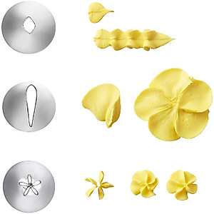 Wilton Decorating Tip Set 3/Pkg-#104 Petal/#352 Leaf/#224 Flower