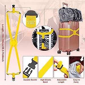 8 Pcs Luggage Straps Suitcase Belts Add A Bag Luggage Straps Elastic Adjustable Belt Suitcase Strap Belt Luggage Bungees for Add a Bag Suitcase Belt Travel Accessories for Connect Luggage (Yellow)
