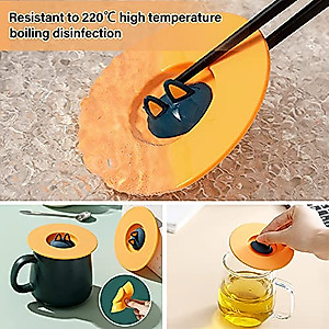 6 PCS Silicone Anti-dust Cup Lids - Food Grade Silicon Mug Cover Heat Resistant Mug Cap, Airtight Cup Cover Reusable Mug Suction Seal Cap for Coffee and Tea