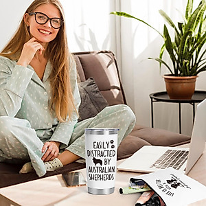 Australian Shepherd Dog Mom Gifts for Women, Animal Lovers, Funny Gag Gifts with 20oz Wine Tumblers