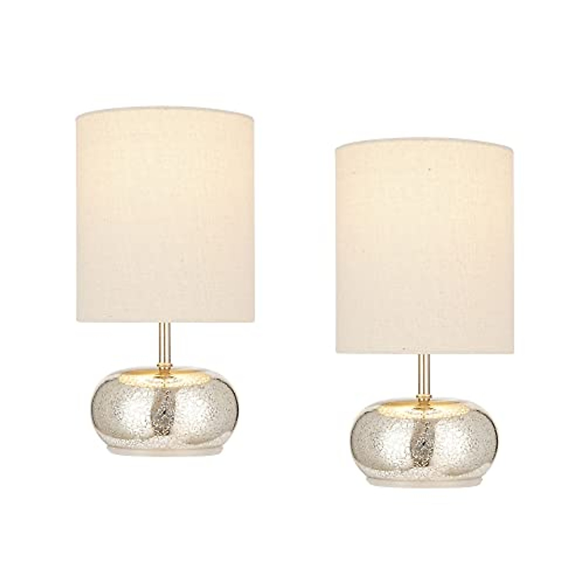 Catalina 18577-000 Modern 2-Pack Matching Mecury Glass Accent Table Lamps, 12, Classic Silver Mercury