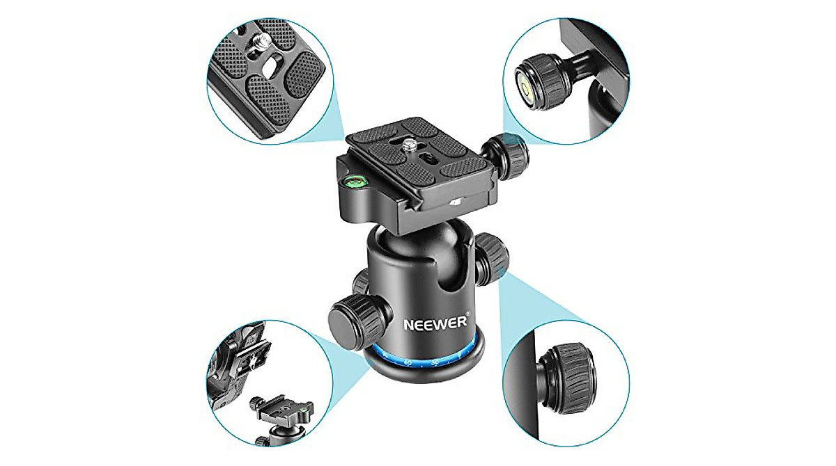 NEEWER Tripod Ball Head 360° Panoramic | All-Metal & High Load Capacity