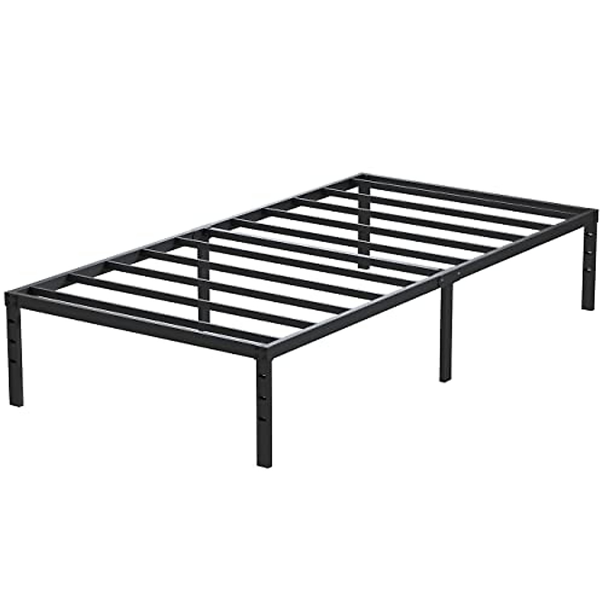Maenizi Heavy Duty Twin Bed Frame No Box Spring Needed, 14 Inch Metal Platform Bed Frame Twin Support Up to 2500 lbs, Easy Assembly, Noise Free, Black