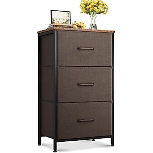 AODK Dresser for Bedroom Nightstand Small Dresser Chest of Drawers End Table for Living Room, Closet Dresser with 3 Storage Drawers Organizer Clothes, Brown