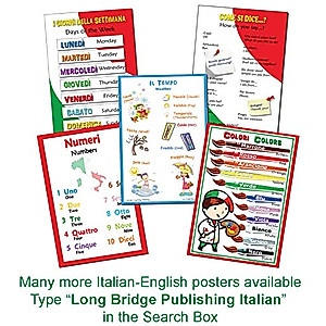 Italian Language Poster - Alphabet Chart for Classroom and Playroom