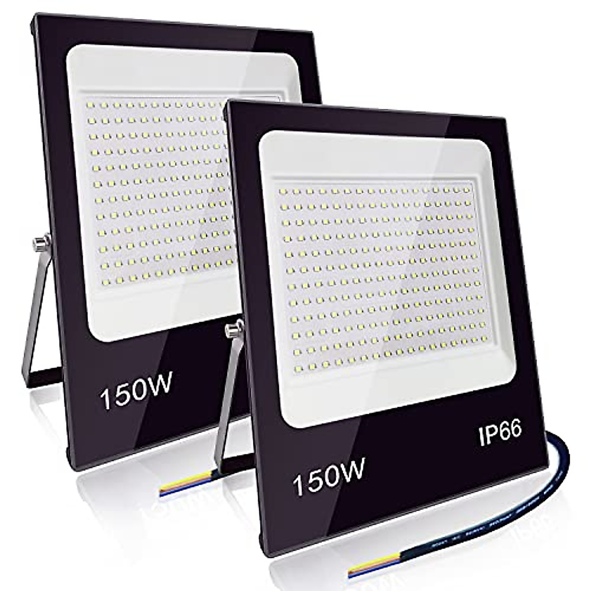 AFSEMOS 150W LED Flood Light,10500lm Outdoor Flood Lights 2pack Super Bright 6000K Daylight White Lights,LED Work Light IP66 Waterproof Security Light for Backyard，Playground，Garden，Stadium