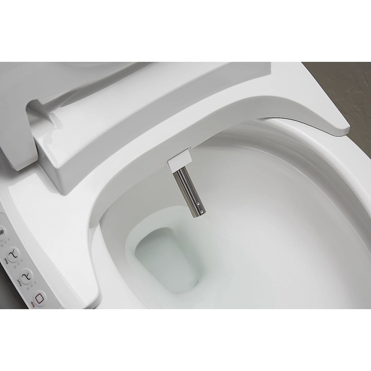 KOHLER 27142-CR-0 PureWash E700 Elongated Heated Bidet Toilet Seat with Remote Control, Bidet Warm Water, Adjustable Bidet Sprayer for Existing Toilets, White