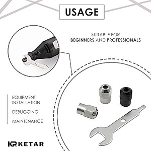 2 PCS 3/8 Inch Collet Wrench Key 9.5mm Nut Spanner For Rotary Tool Silver Stainless Steel Collet Wrench Key for Engraving Machine - Durable High Rigidity for Engraving Equipment Engraving Tools