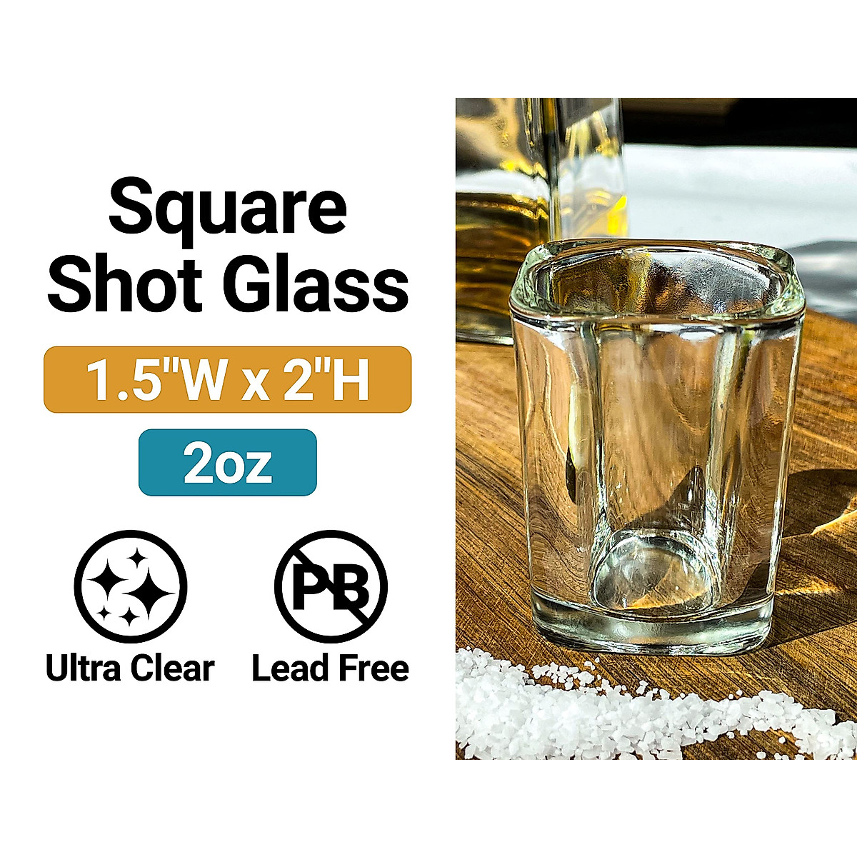 R and R Imports Carlsbad California Souvenir 2 Ounce Square Base Shot Glass Wave Design Single