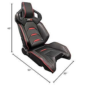 GTR Simulator GTA Model Majestic Black Frame with Adjustable Leatherette Pista Racing Seat Racing Driving Gaming Simulator Cockpit Chair (Pista-Black/Red)