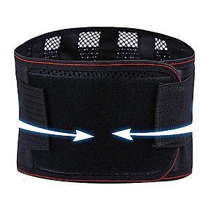 LSRRYD Lumbar Support Belt for Pain Relief and Injury Prevention Dual Adjustable Straps and Breathable Mesh Panels (Size : Medium)