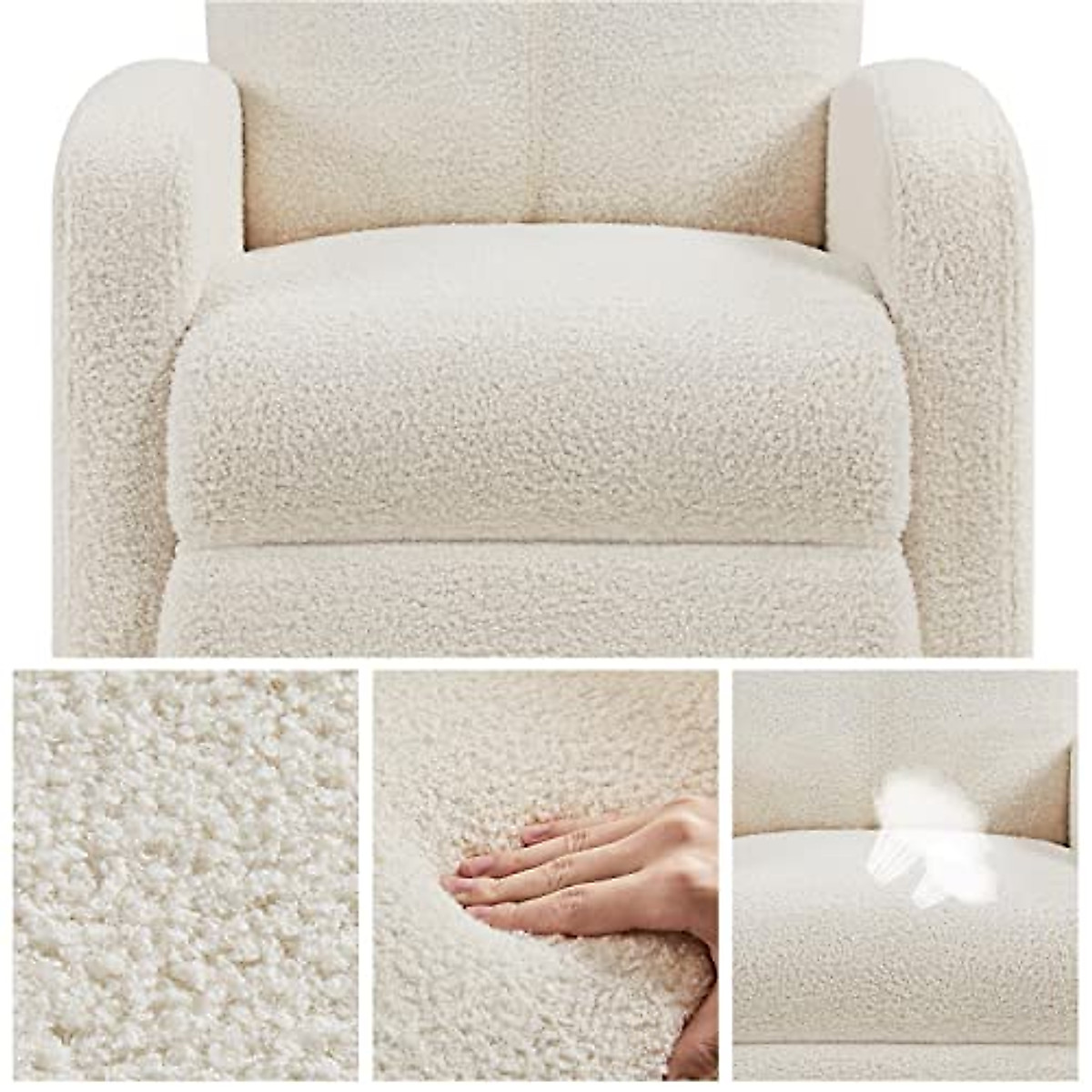 Yaheetech 2-Seat Fabric Pushback Recliner Chair Living Room Chair with Thick Seat Cushion and Backrest Reclining Chair for Living Room Ivory