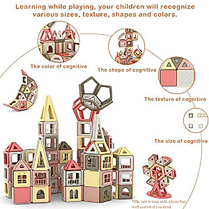 AOMIKS 151 PCS Set Magnetic Building Blocks Tiles for Kids Learning & Educational STEM Mini Building Toys for Girls and Boys Ages 3 4 5 6 7 8 Years Old 3D Magnetic Tiles