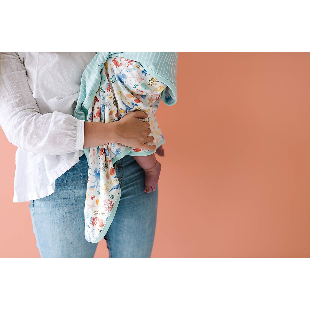 Large Premium Knit Baby 3 Layer Stretchy Quilt Blanket"Nautical" by Copper Pearl