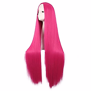 MapofBeauty 40 Inch/100 cm Fashion Straight Long Costume Anime Cosplay Anime Wig (Hot Pink)