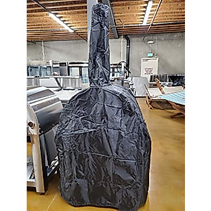 32.5" Outdoor Wood Fired Red Enamel Stainless Steel Artisan Pizza Oven or Grill with Waterproof Cover, Pizza Peel