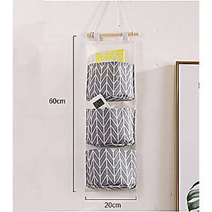 KuAoyoja Over The Door Closet Organizer, 2 Packs Waterproof Wall Hanging Storage Bags with 3 Pockets for Kitchen Bedroom Bathroom (Grey)