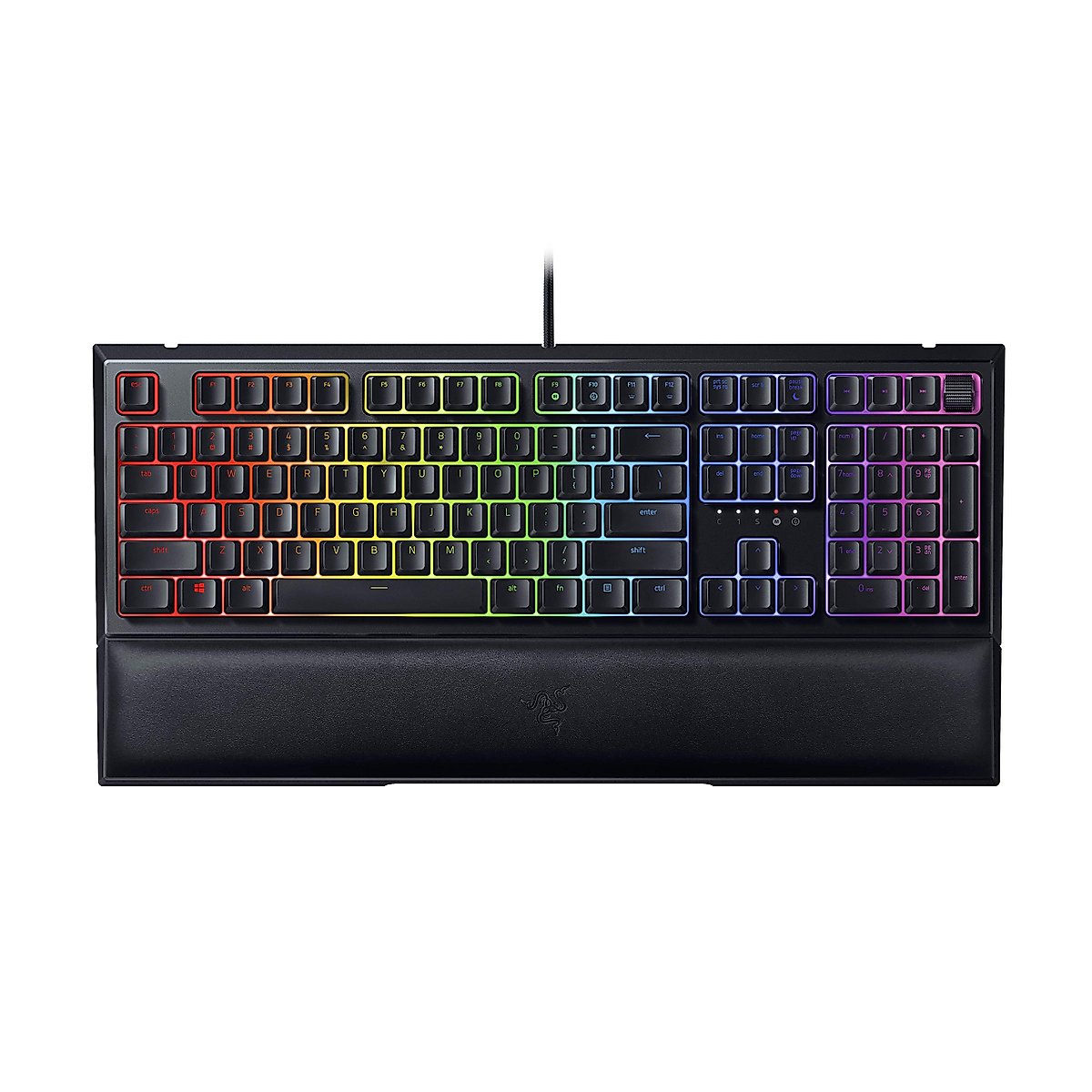 Razer Ornata V2 Gaming Keyboard: Hybrid Mechanical Key Switches - Customizable Chroma RGB Lighting - Individually Backlit Keys - Detachable Plush Wrist Rest - Programmable Macros (Renewed)