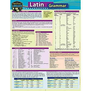 Latin Grammar (English and Latin Edition) QuickStudy Laminated Reference Guide (Quickstudy Language)