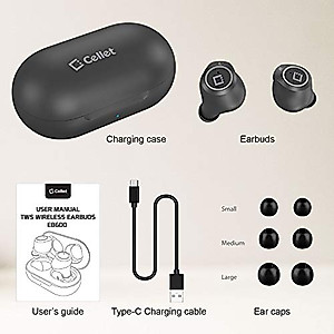 Cellet True Wireless Earbuds Bluetooth Headphones Includes Charging Case for in Ear Compatible with iPhone 14 Pro Max Mini 13 12 11 Xs Xr Note 20 10 Galaxy S22 S21 S20 Z Fold Flip Google Pixel, Moto